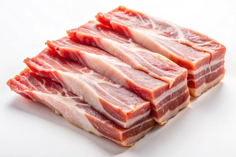 Detailed Closeup of Pork Fatback Slices a Culinary Exploration of Pork ...