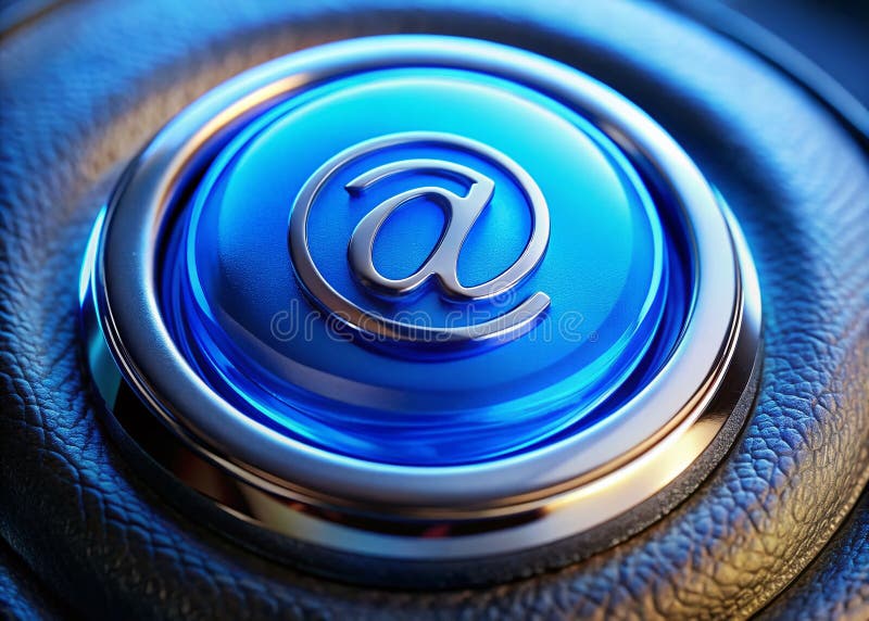 Intricate Detail of a Vibrant Blue Email Button a CloseUp Exploration ...