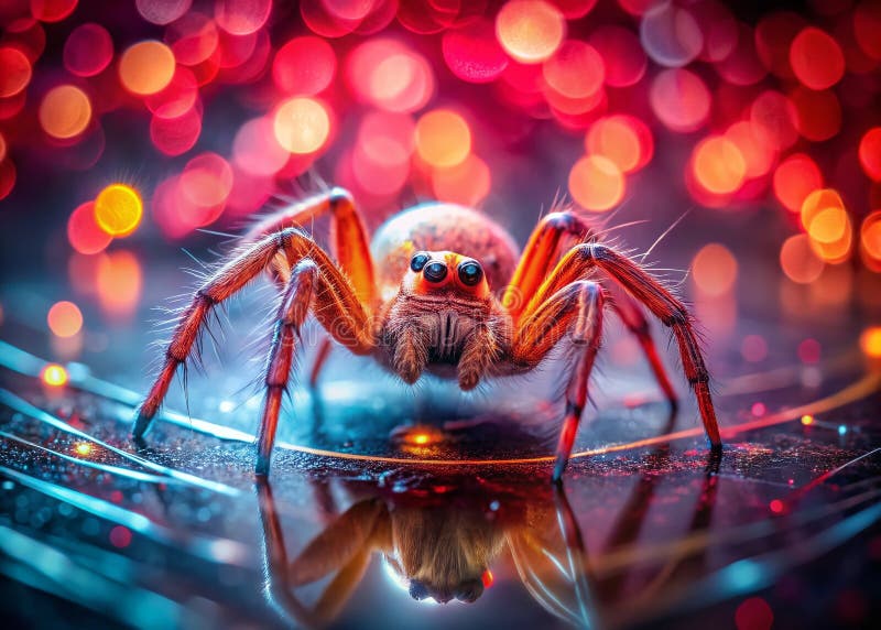 Stunning 3D Red Gradient Spider Web Text Effect a Macro CloseUp for ...