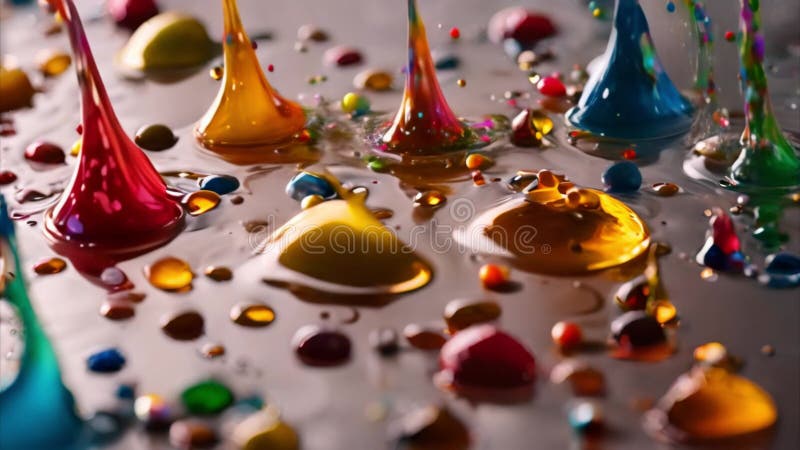 Colorful Paint Drops Splashing Stock Footage - Video of splashing ...