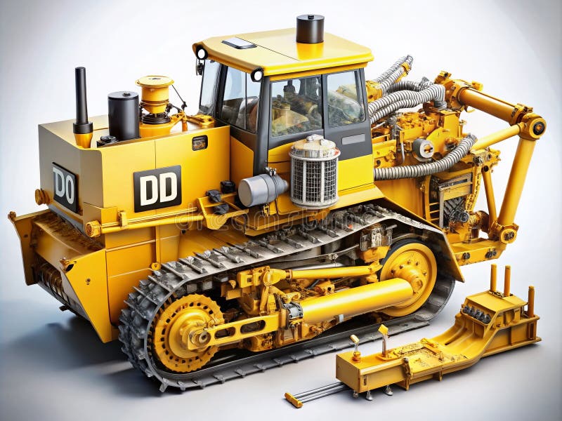 Detailed Exploded View of a Construction Dozer D10 Model a Macro ...