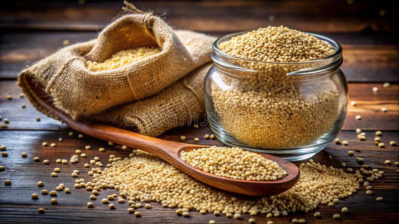 Closeup Comparison of Raw and Cooked Quinoa a Macro Photography ...