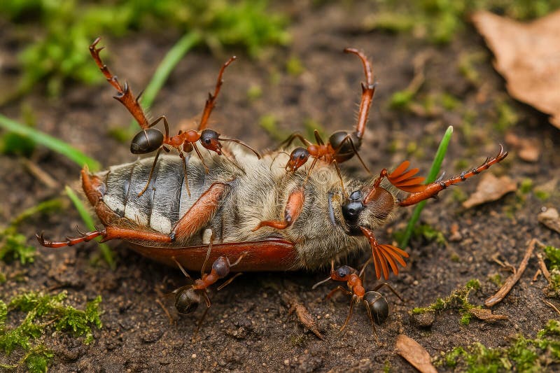 May Bug in Captivity: a Drama of Nature and Tireless Ants Stock ...