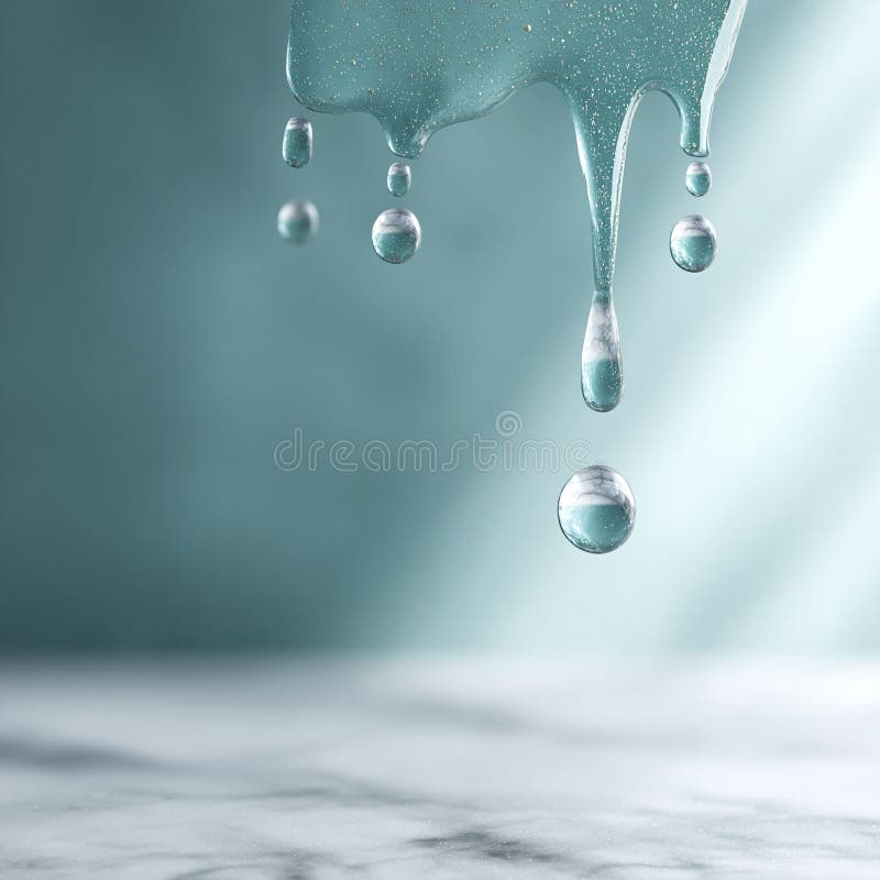 Captivating Macro Shot of Glittering Liquid Dripping. Evokes Fluidity ...