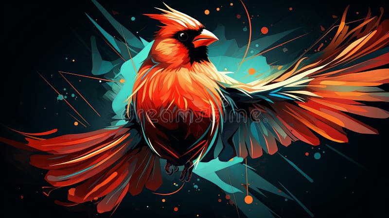 Captivating Majestic Northern Cardinal Vector Art Stock Illustration ...