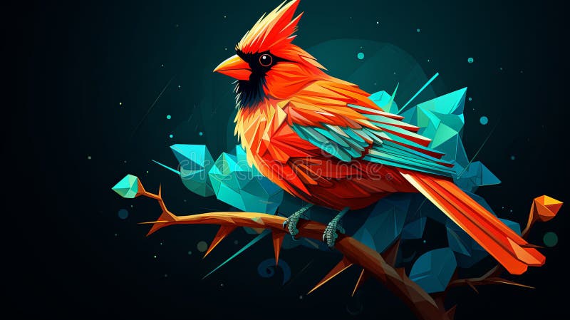 Captivating Majestic Northern Cardinal Vector Art Stock Illustration ...