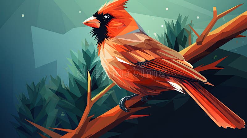 Captivating Majestic Northern Cardinal Vector Art Stock Illustration ...