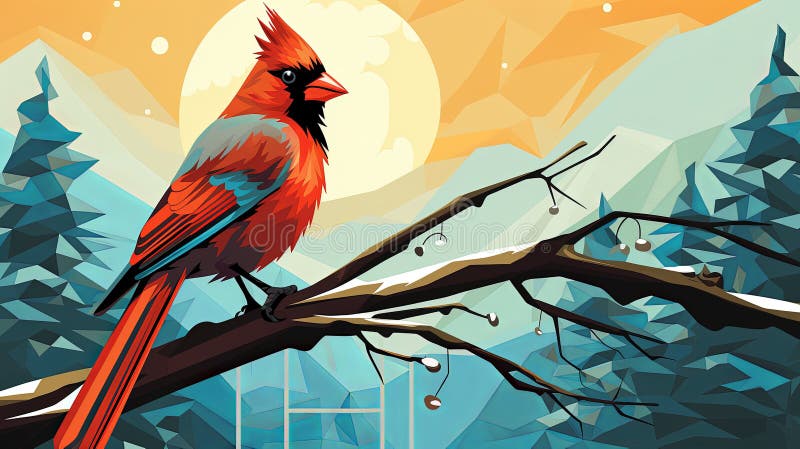 Captivating Majestic Northern Cardinal Vector Art Stock Illustration ...