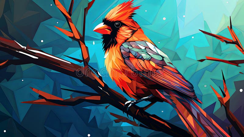 Captivating Majestic Northern Cardinal Vector Art Stock Illustration ...