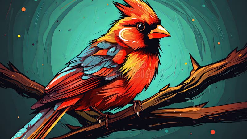 Captivating Majestic Northern Cardinal Vector Art Stock Illustration ...