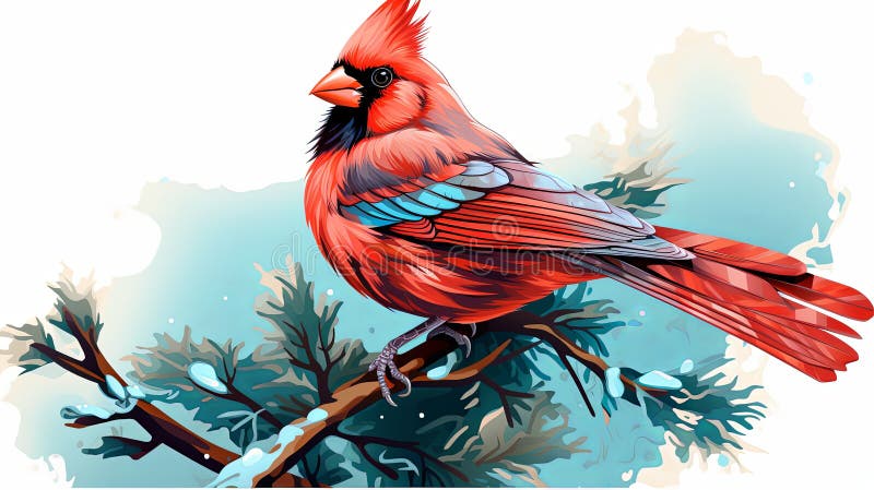Captivating Majestic Northern Cardinal Vector Art Stock Illustration ...