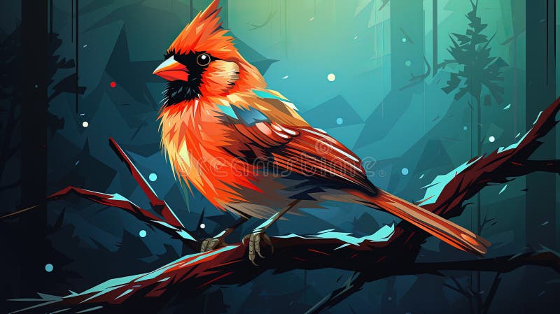 Captivating Majestic Northern Cardinal Vector Art Stock Illustration ...