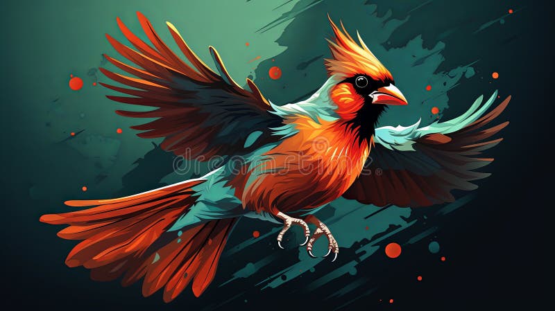 Captivating Majestic Northern Cardinal Vector Art Stock Illustration ...
