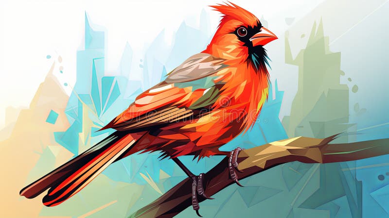 Captivating Majestic Northern Cardinal Vector Art Stock Illustration ...