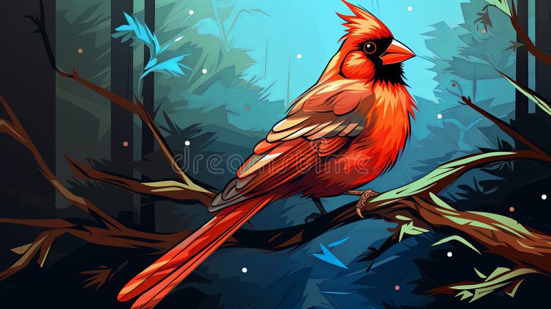 Captivating Majestic Northern Cardinal Vector Art Stock Illustration ...
