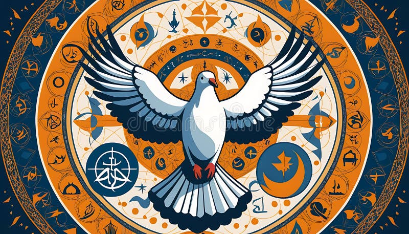 AI-Generated Dove Mandala stock illustration. Illustration of comics ...