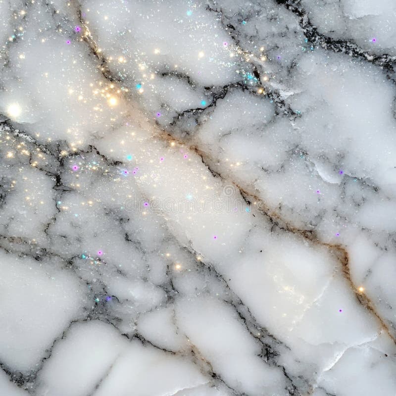 Sparkling Light on Elegant White Marble Surface with Intricate Veins ...