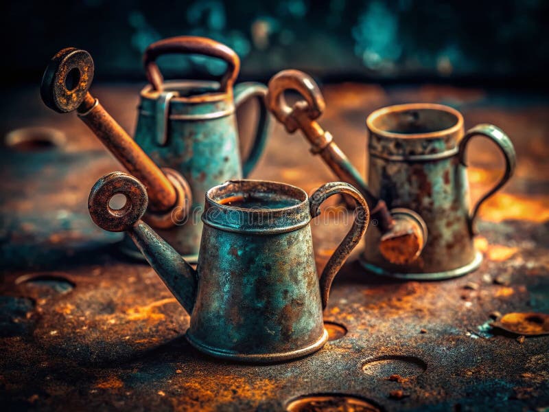 Rustic Watering Can Keys Unique Metal Key Design Inspired by Vintage ...