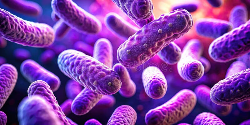 Microscopic View of Purple Pathogenic Bacteria Implications for Disease ...