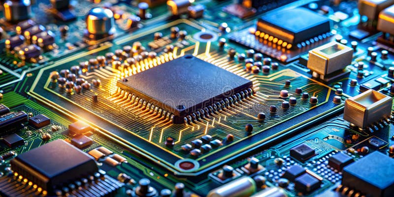 Glowing Microchip Unveils the Intricate Beauty of Modern Semiconductor ...