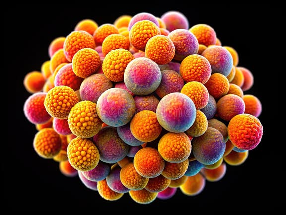 Intricate Microscopic View of a Spherical Staphylococcus Aureus ...