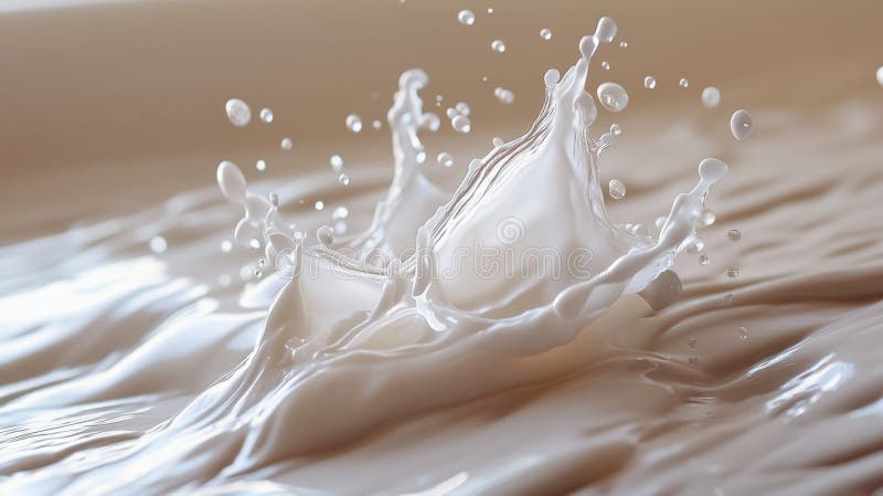 Captivating Milk Splash Art. Close-Up of Creamy Waves in Motion Stock ...