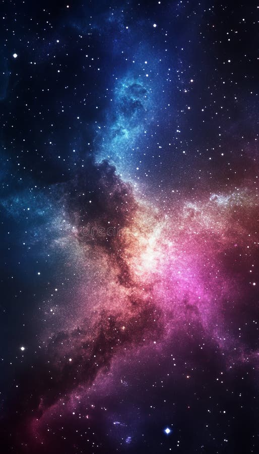 Captivating Milky Way Galaxy Scene Featuring a Vivid Nebula and ...