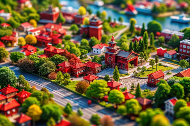 A Captivating Miniature Red Pixelated Animation Showcasing a Tiltshift ...