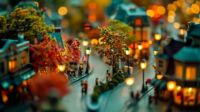 A Captivating Miniature Town Scene Captured with a Tilt-shift Lens ...