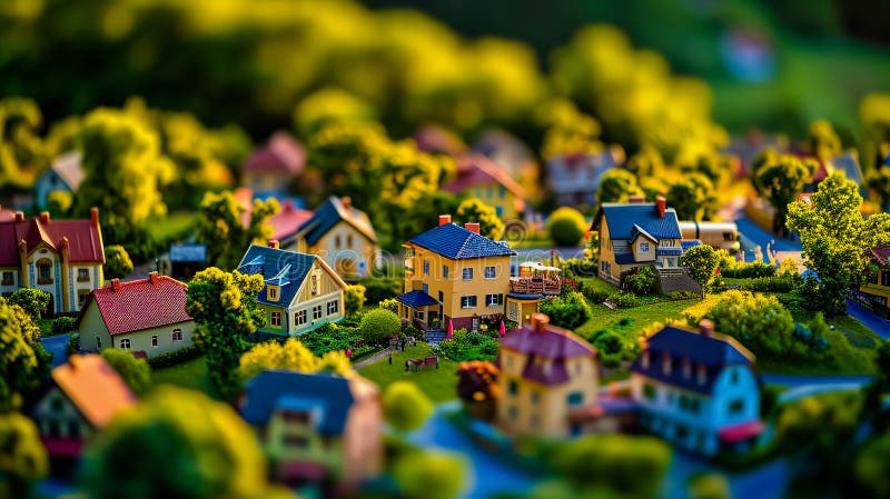 A Captivating Miniature Town Scene Captured with a Tilt-shift Lens ...