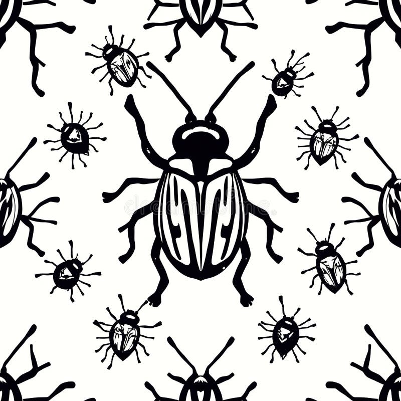 Minimalist Geometric Insect Pattern Wallpaper Design a Seamless ...