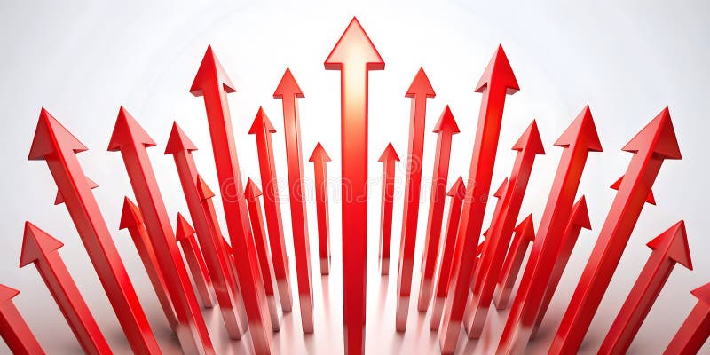 A Striking Visual of Upwardly Pointing Red Arrows Bold Graphic Design ...