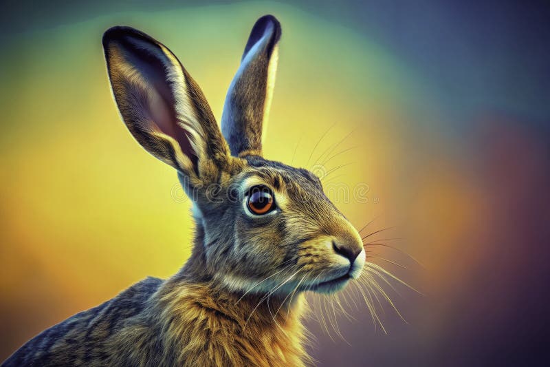 Elegant Minimalist Hare Illustration: Geometric Line Art Bunny Drawing ...