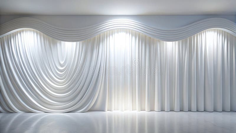 A Captivating Minimalist White Wave Curtain Design an Abstract ...