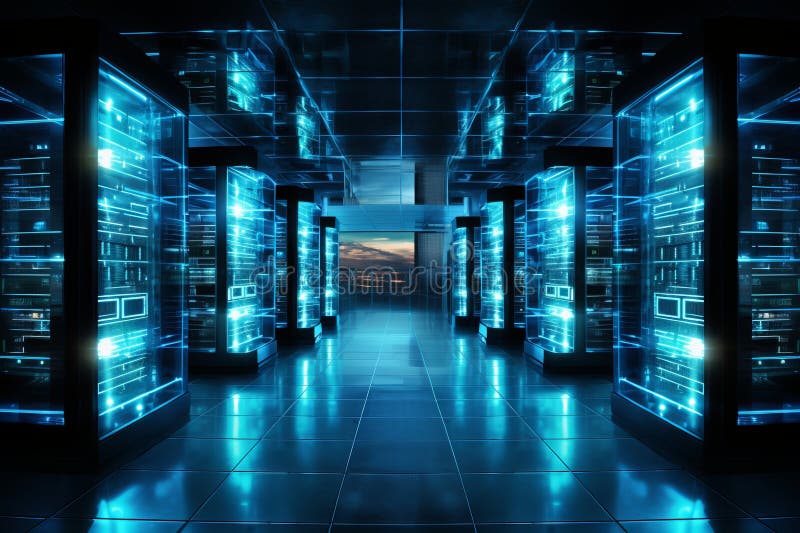 Captivating Modern Data Center with State of the Art Server Racks ...