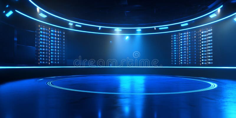 Modern News Studio Background with Authentic Lighting Design Stock ...