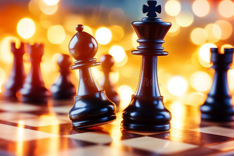 A Captivating Moment in a Chess Match Captures Strategic Moves and ...