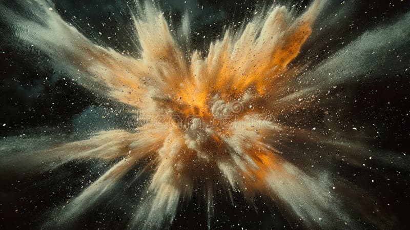 A Captivating Moment of Dust Particles Exploding in All Picture Stock ...