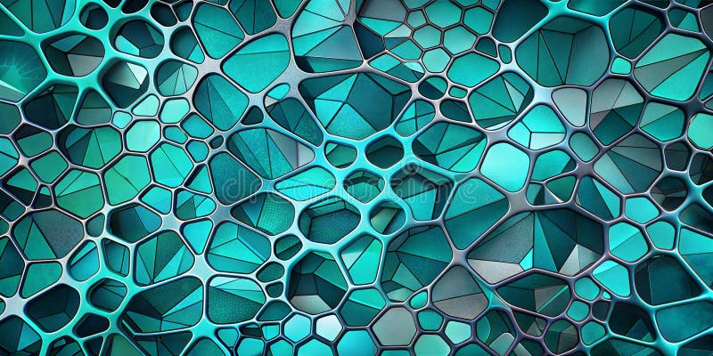 A Captivating Mosaic of Teal and White Geometric Shapes Creating an ...