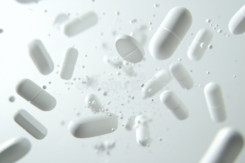 Captivating Motion Falling Capsules in Dramatic Blur Pharmaceutical ...