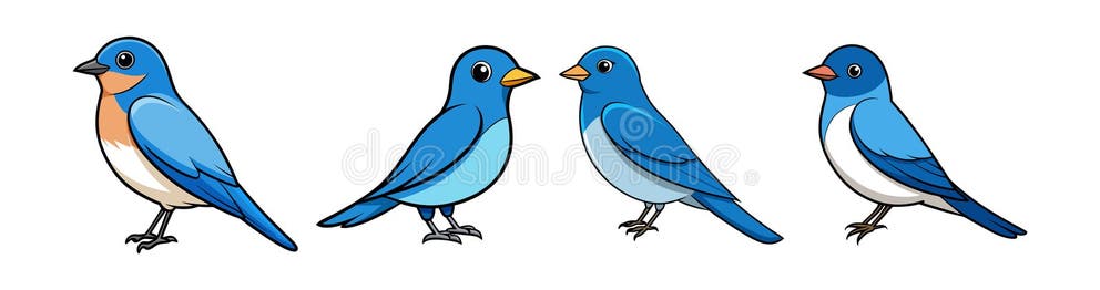 Captivating Mountain Bluebird Bird Realistic Artwork Stock Vector ...