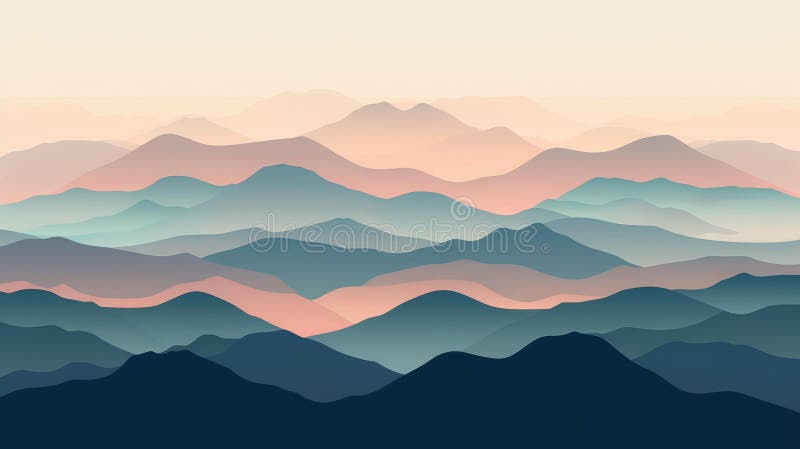 Captivating Mountain Range, Each Peak a Unique Hue Creating a Stunning ...