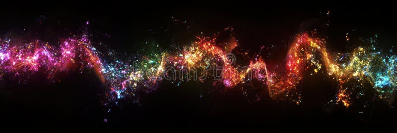 Captivating Multicolor Light Wave on a Black Background Featuring ...