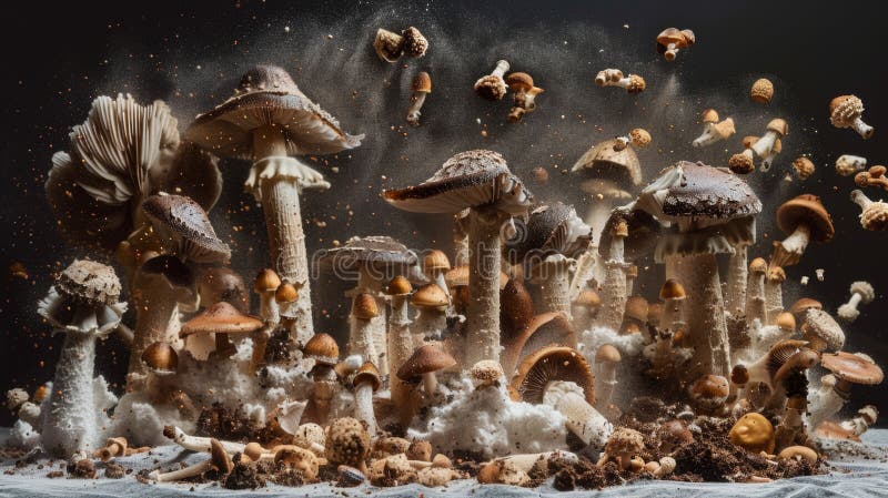 Captivating Mushroom Explosion - Dynamic, Detailed, Nature-Inspired ...