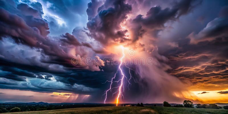 A Captivating Nature Scene Witness the Power of a Lightning Storm ...