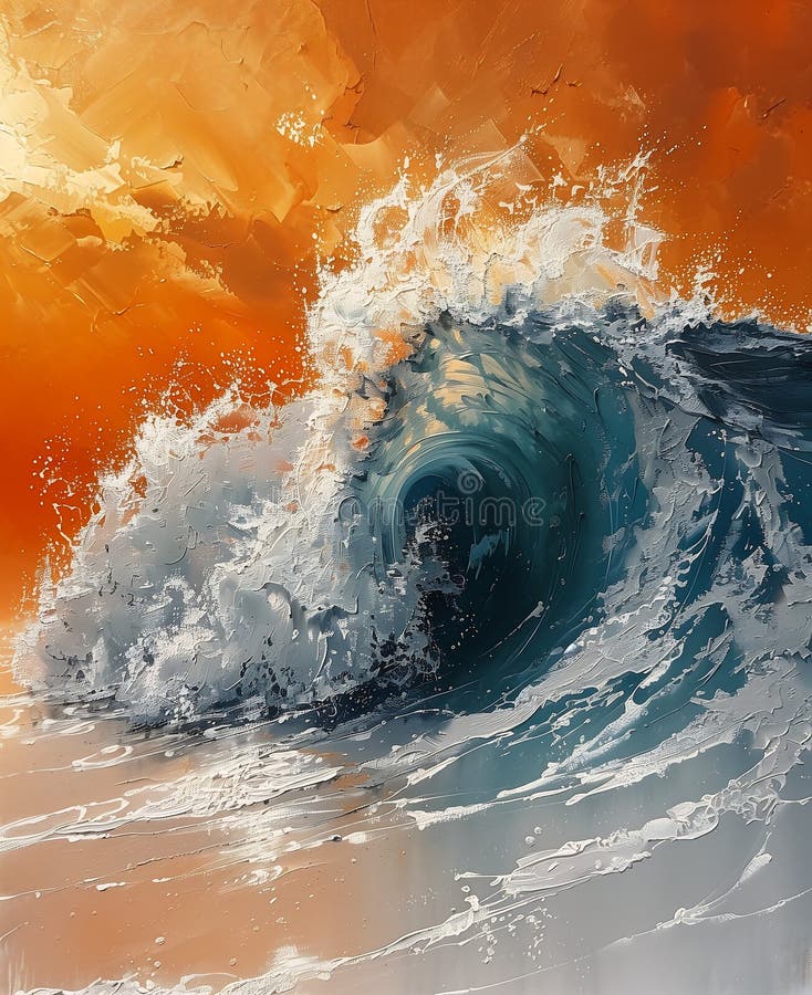 Captivating Ocean Sunsets: a Stunning Collection of Wave Breaks Stock ...