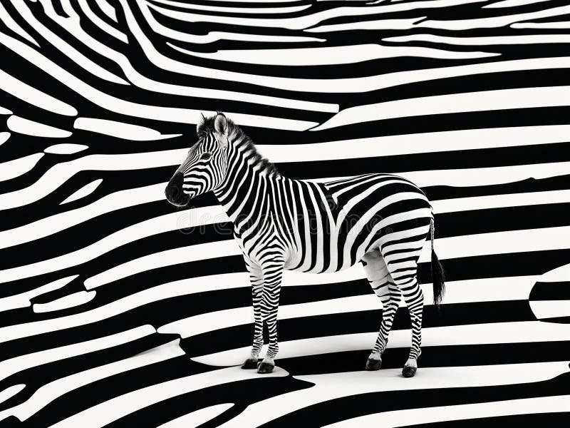 A Captivating Optical Illusion of a Zebra Standing Against a ...