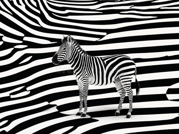 A Captivating Optical Illusion of a Zebra Standing Against a ...