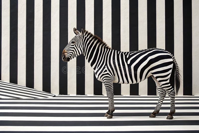 A Captivating Optical Illusion of a Zebra Standing Against a ...