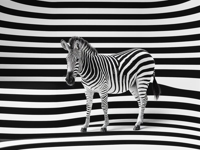 A Captivating Optical Illusion of a Zebra Standing Against a ...